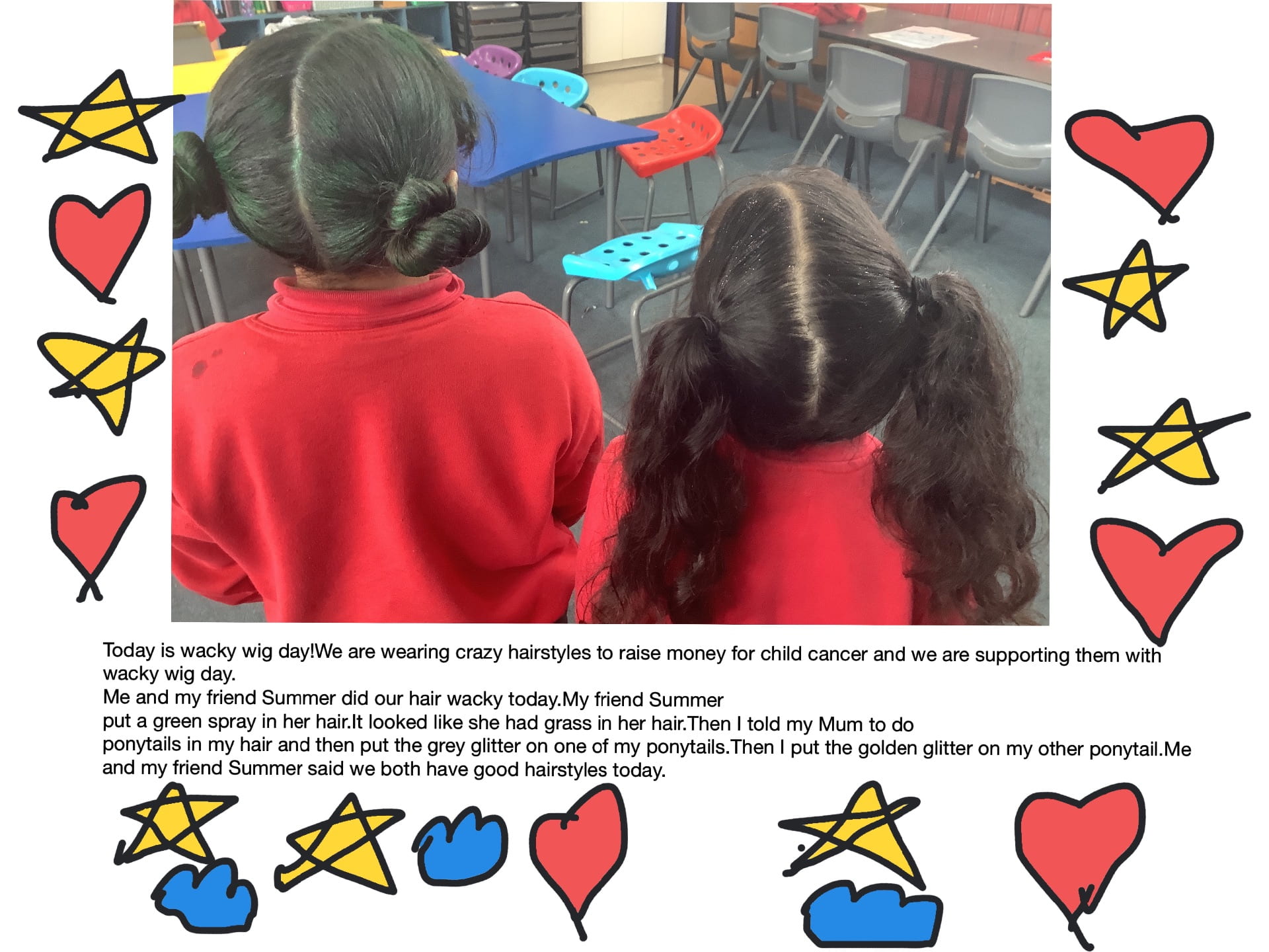 Wacky wig day. – Emilee @ Pt England School